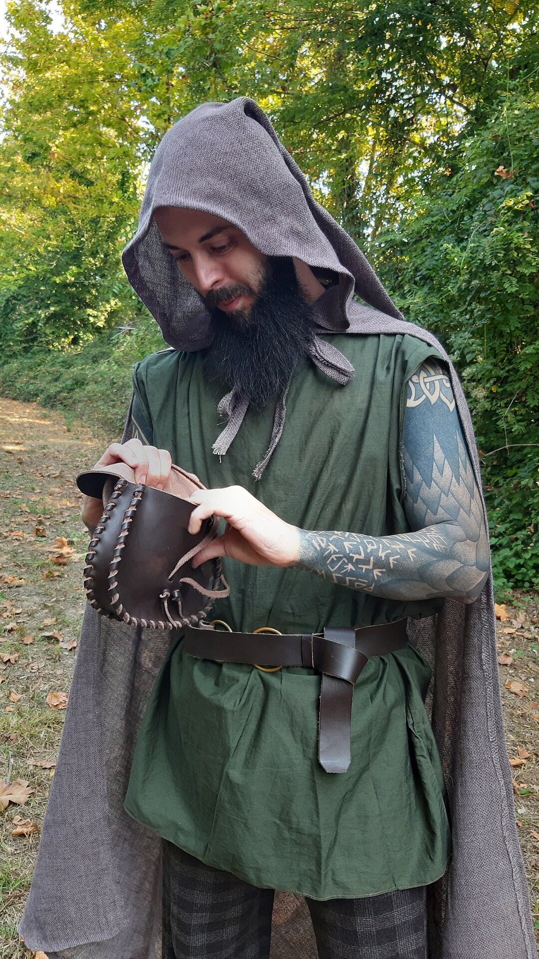 LAST Remaining Pieces- Medieval Raw Linen Hooded Cloak Druid Wiccan ...