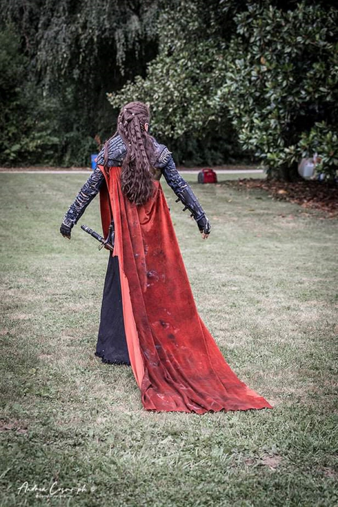 Commander Lexa the 100 Red Cape Cosplay Costume Postapocalyptic Warrior ...