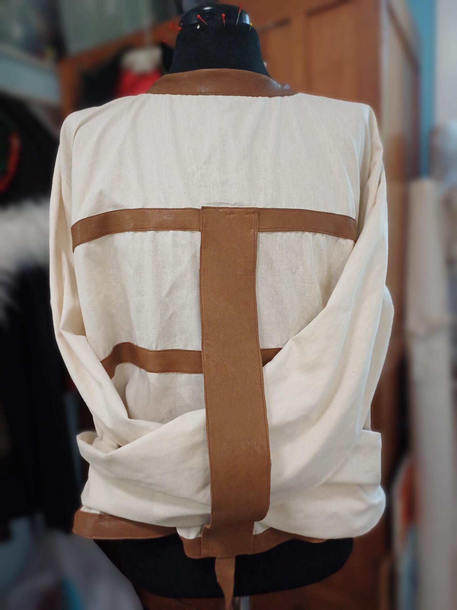 Ivory Cotton Leather Replica Straitjacket Vintage Asylum Psychiatric ...