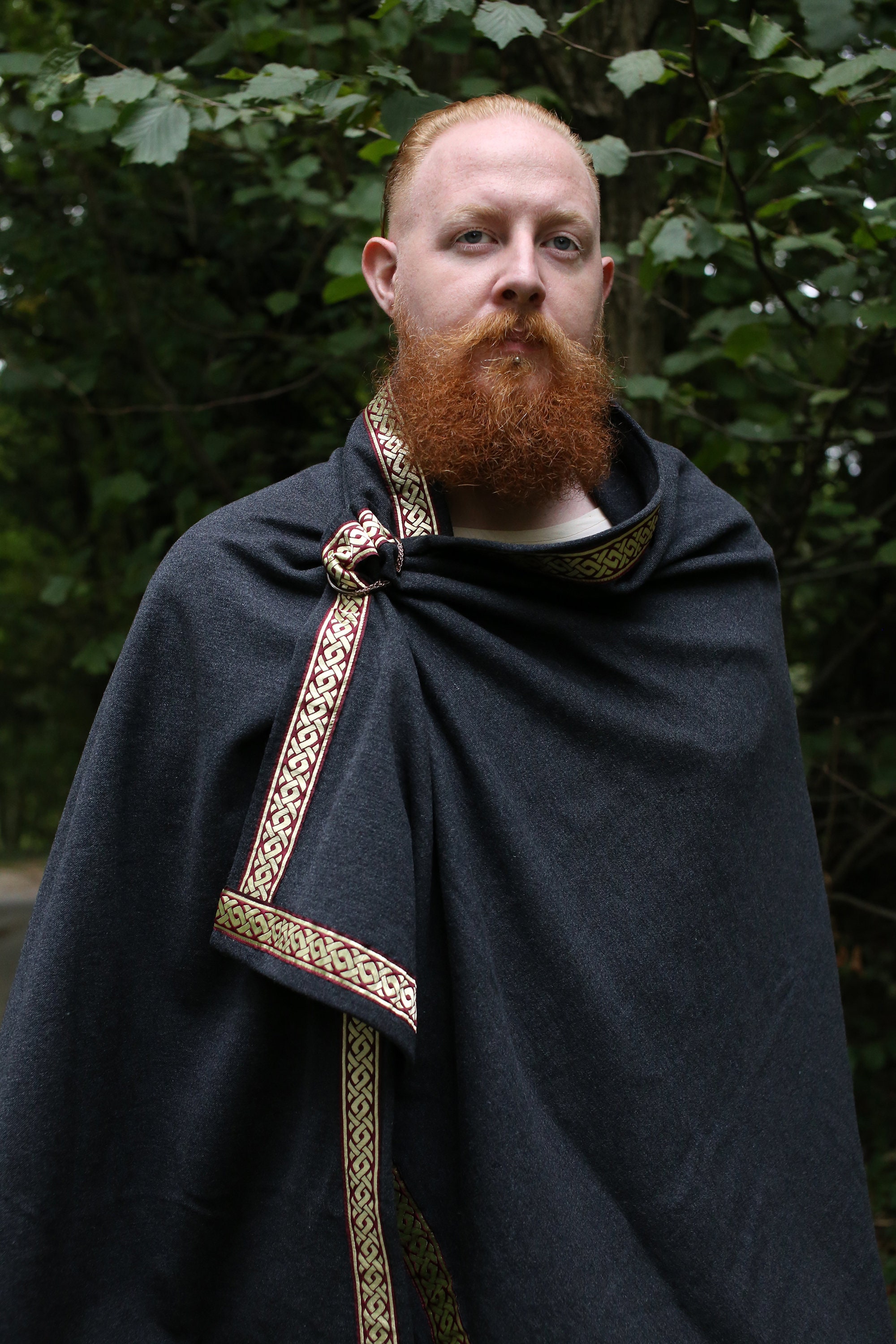 ANCIENT Wool Long CAPE- Greek Roman Chlamys + Trimming Reenactment LARP ...