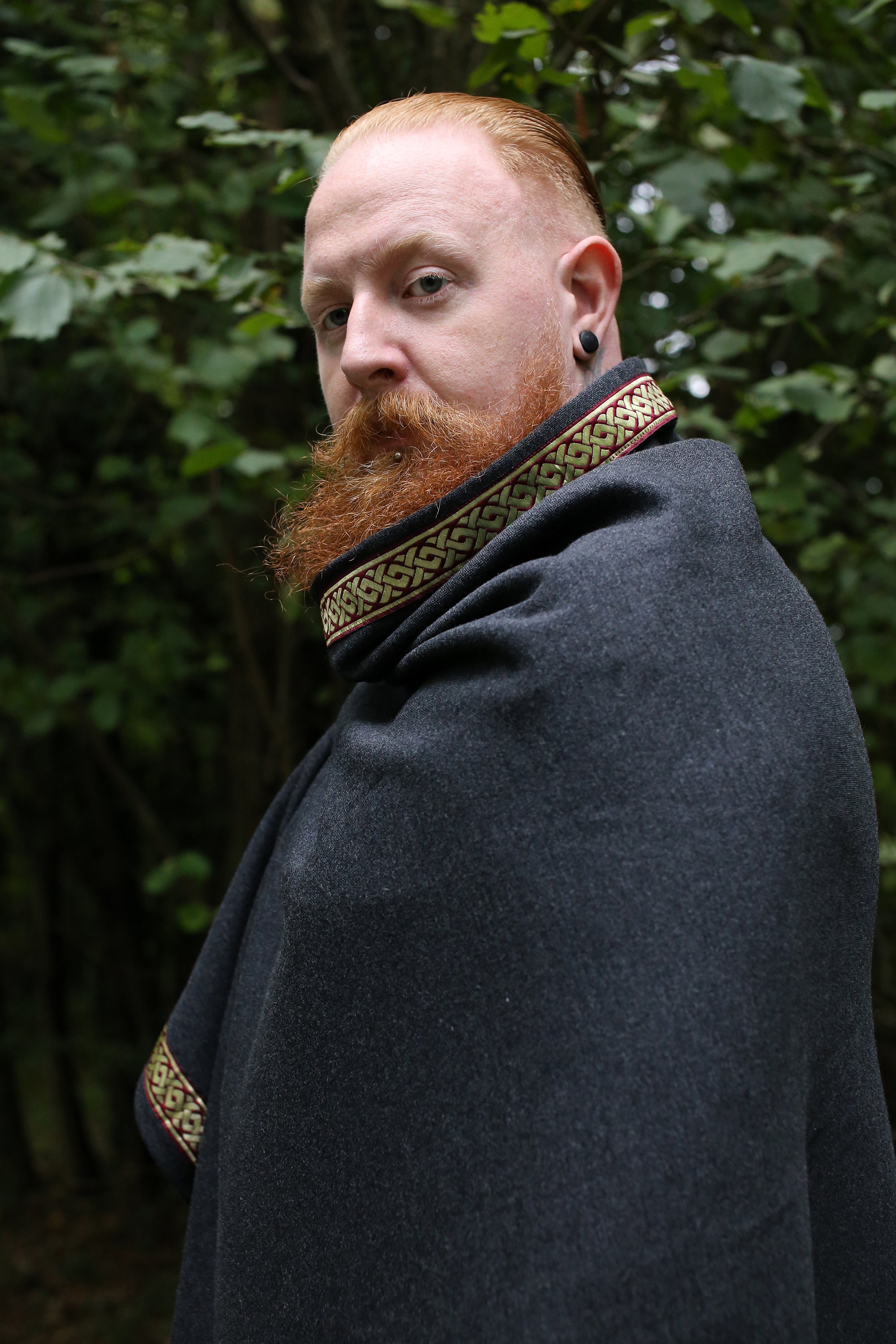 ANCIENT Wool Long CAPE- Greek Roman Chlamys + Trimming Reenactment LARP ...