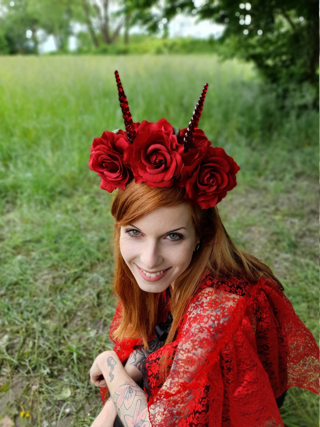 Horn Headdress Gothic Devil Headband Fantasy Vampire - Etsy