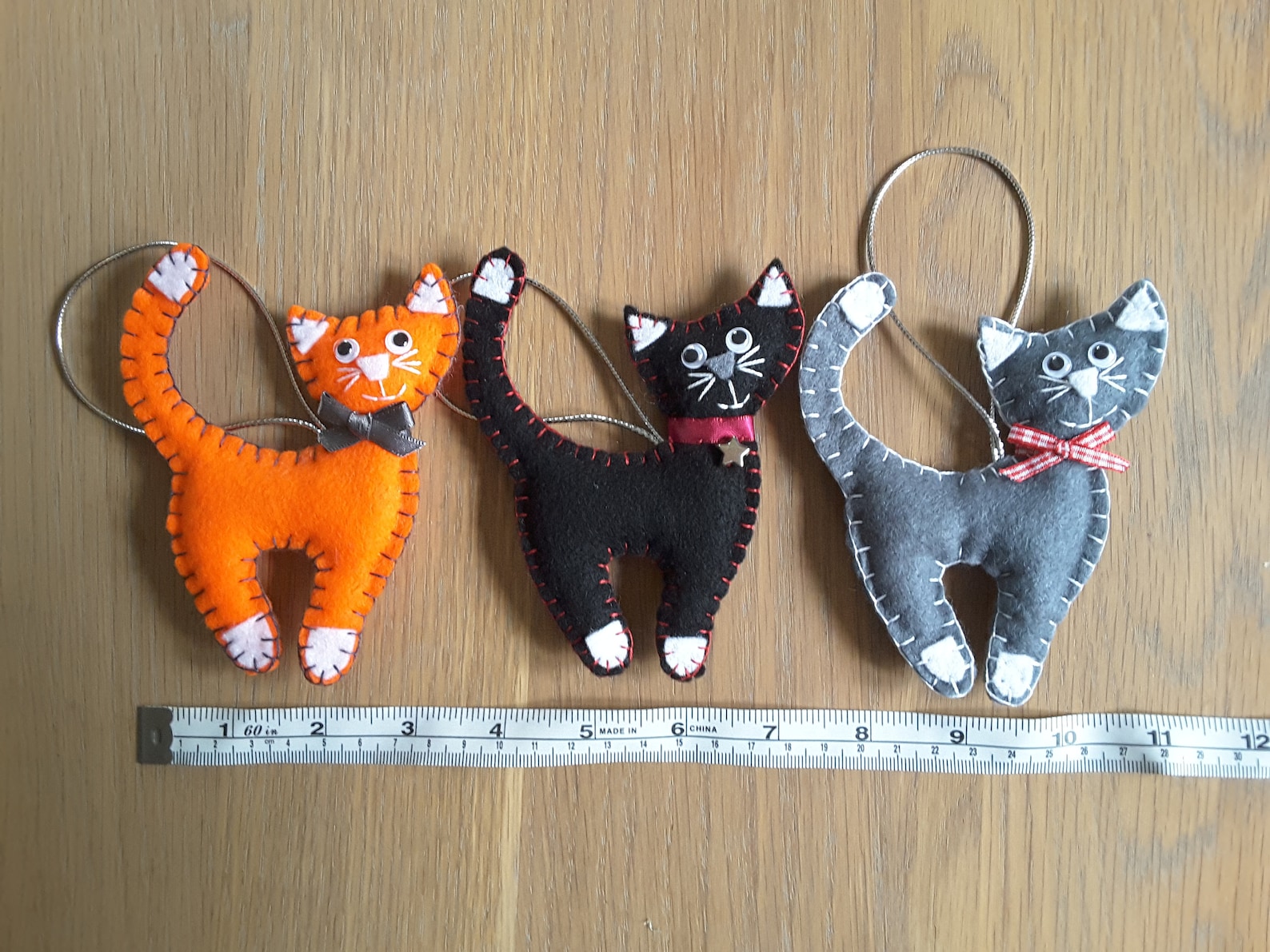 Hand Stitched Felt Cat Christmas Tree Decoration/ornament | Etsy