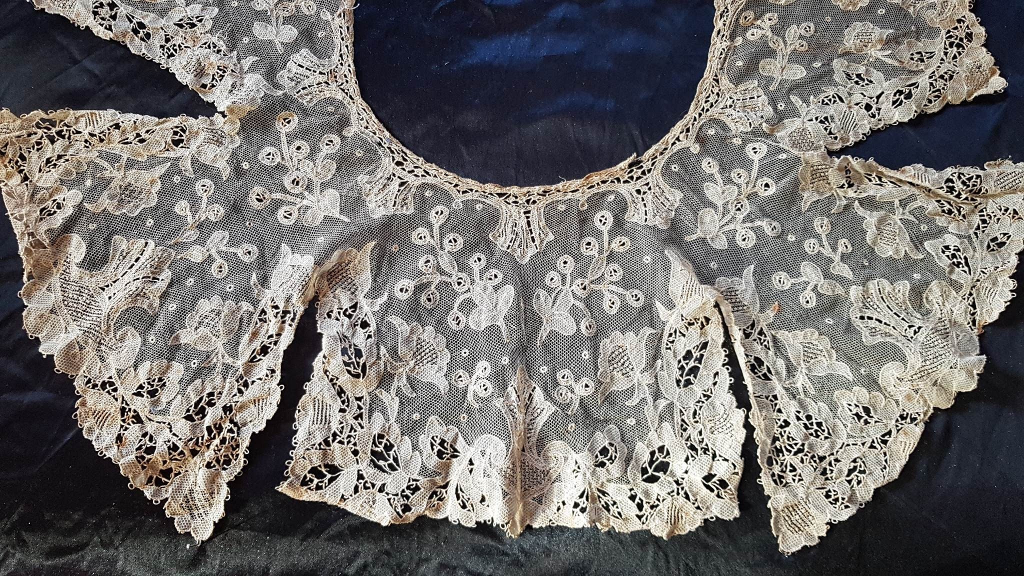 Early 19th Century French Point De Gaze Needle Lace Collar - Etsy