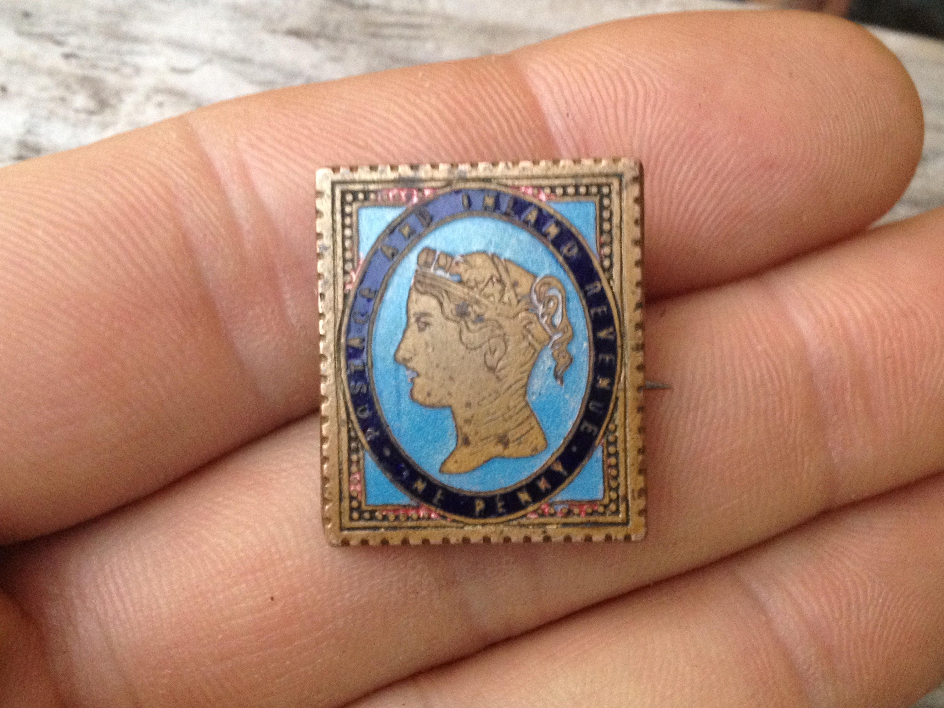 Stamp Brooch Victorian Pin Brooch Antique Penny Lilac Stamp - Etsy