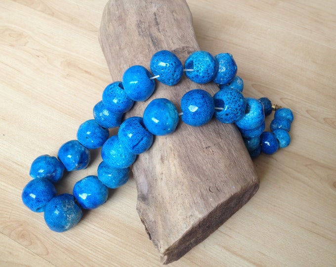 Persian Donkey Bead Necklace, Fantastic Blueberry Color, Traditional ...