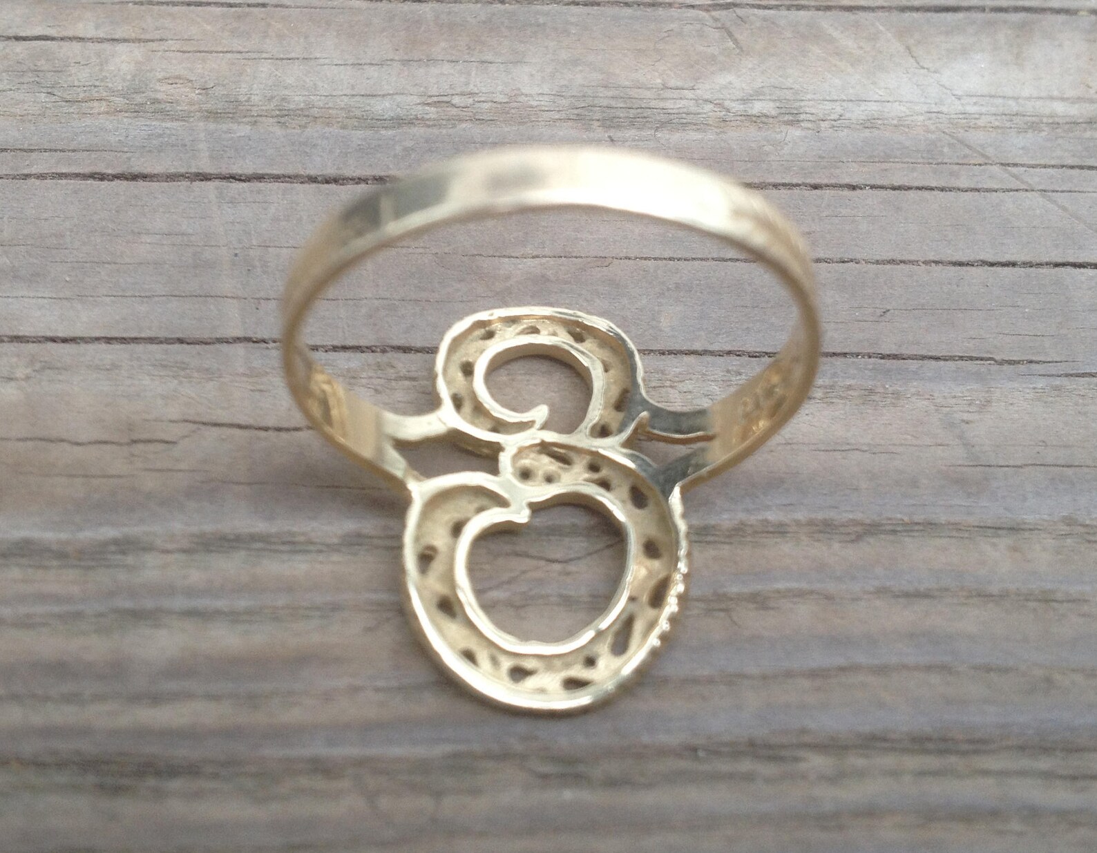 14k Gold Ring Signet Ring Calligraphy E Greek E Size 9.5 - Etsy