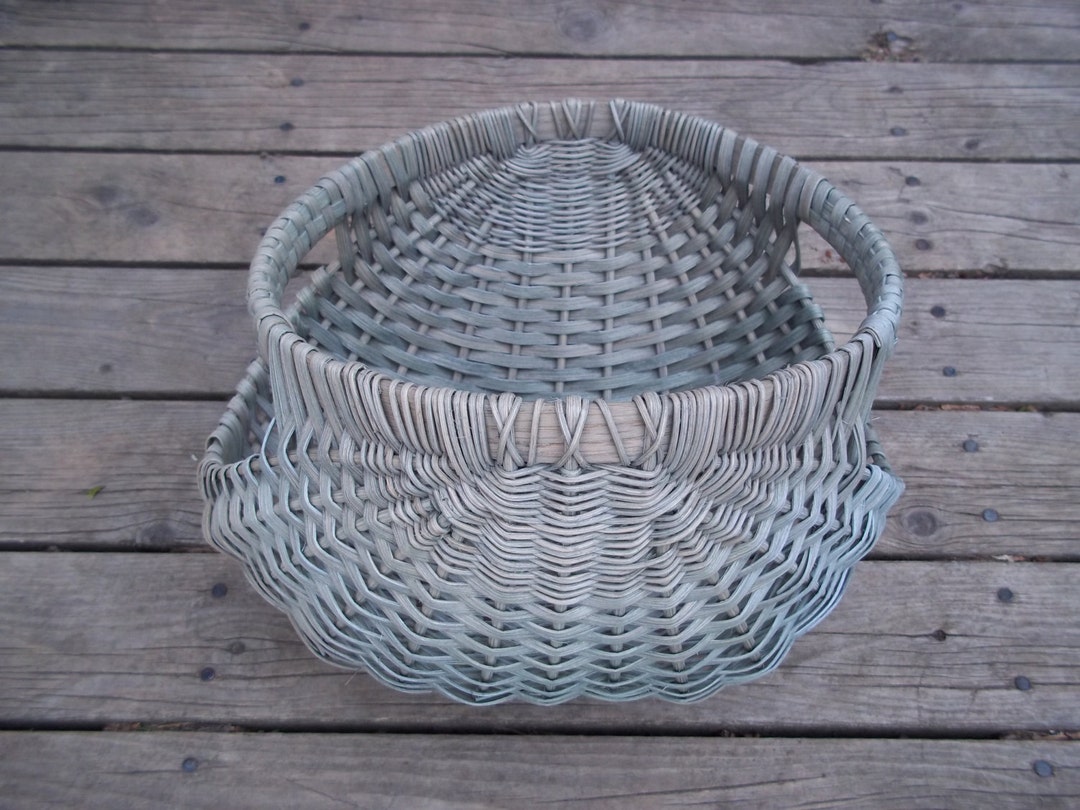 Split Ash Buttocks Basket Primitive American, Double Handled ...