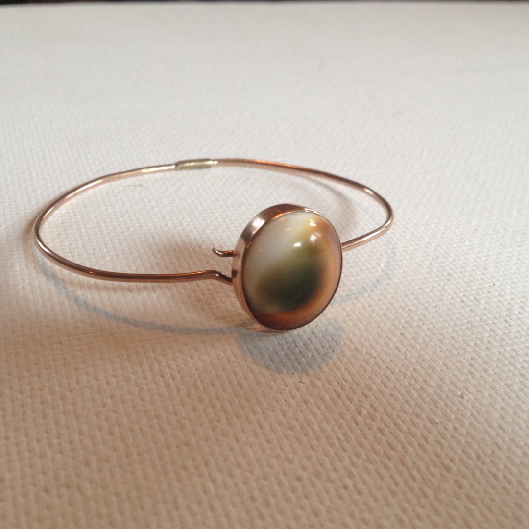 HELD FOR DEBBIE Victorian Operculum 9ct Gold Bracelet Mourning Jewelry ...