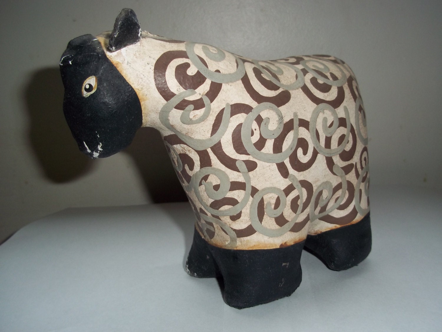 Primitive Folk Art Handmade, Hand Painted Canvas Stuffed Animals Cat ...