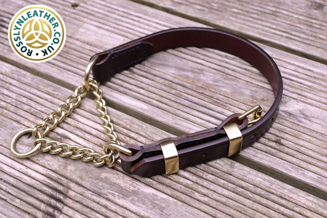 Leather Martingale Adjustable Half Check Collar. Made From Best Quality ...
