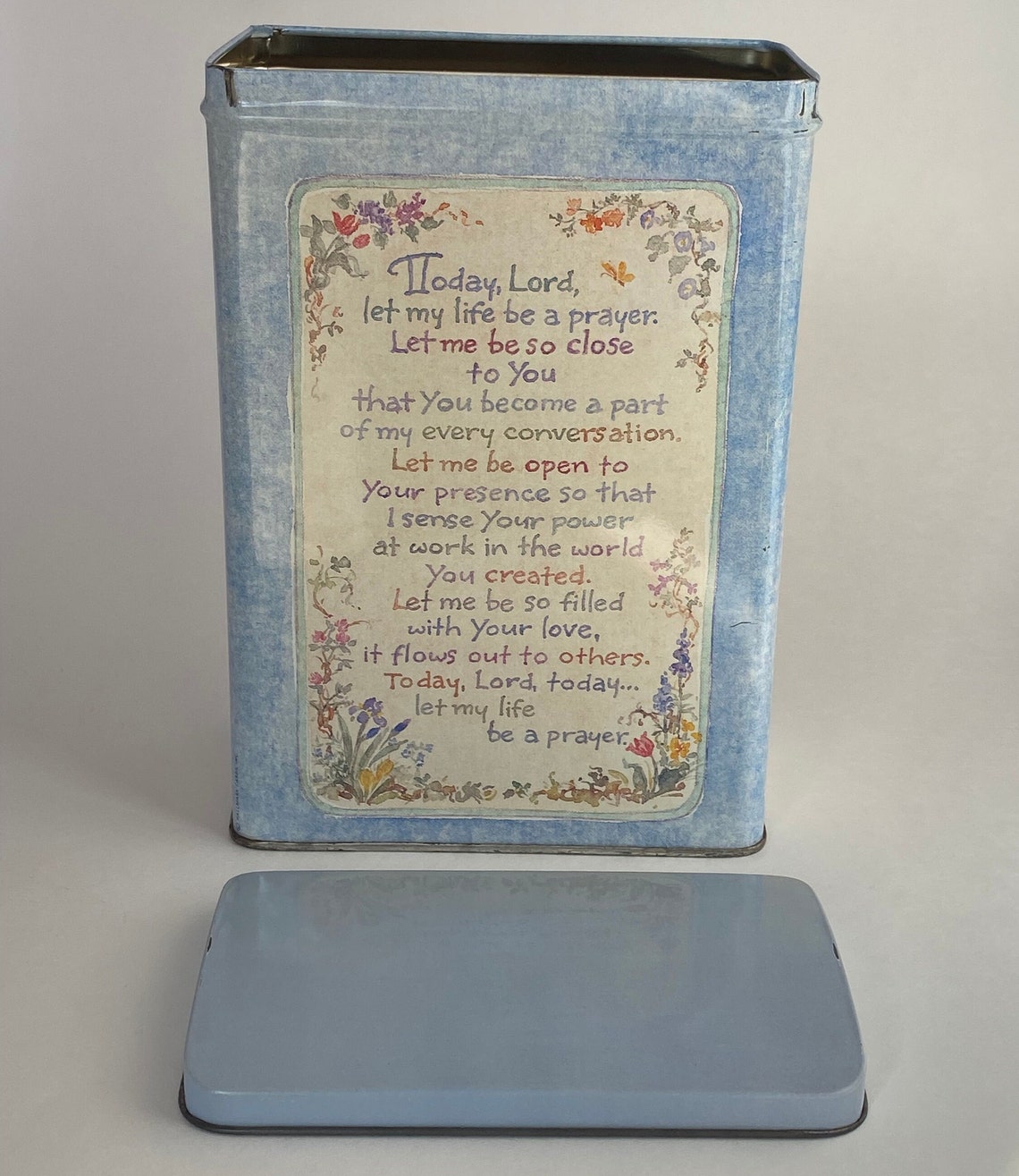 Vintage Metal Tins Hallmark Canister With Lid Cookie Tin Christian Gift ...