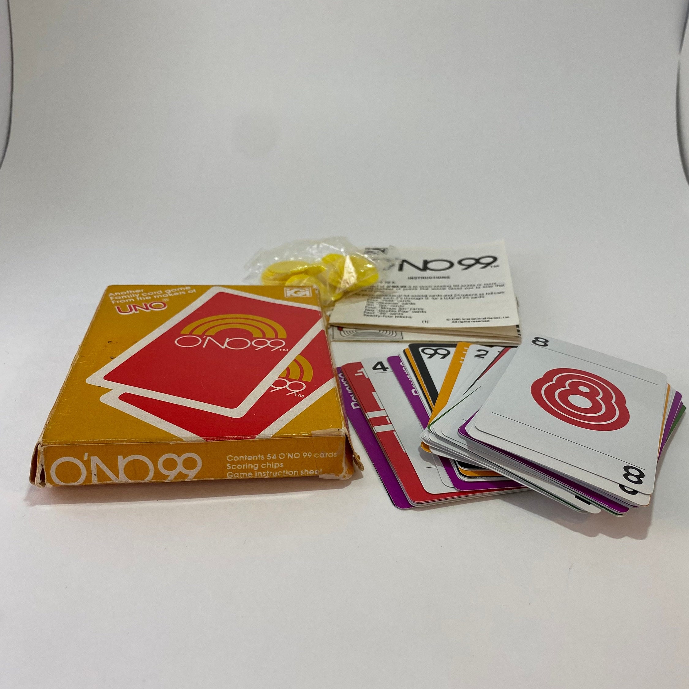 Vintage Uno Card Game 1982 O'NO 99 Used Complete Set Instructions ...