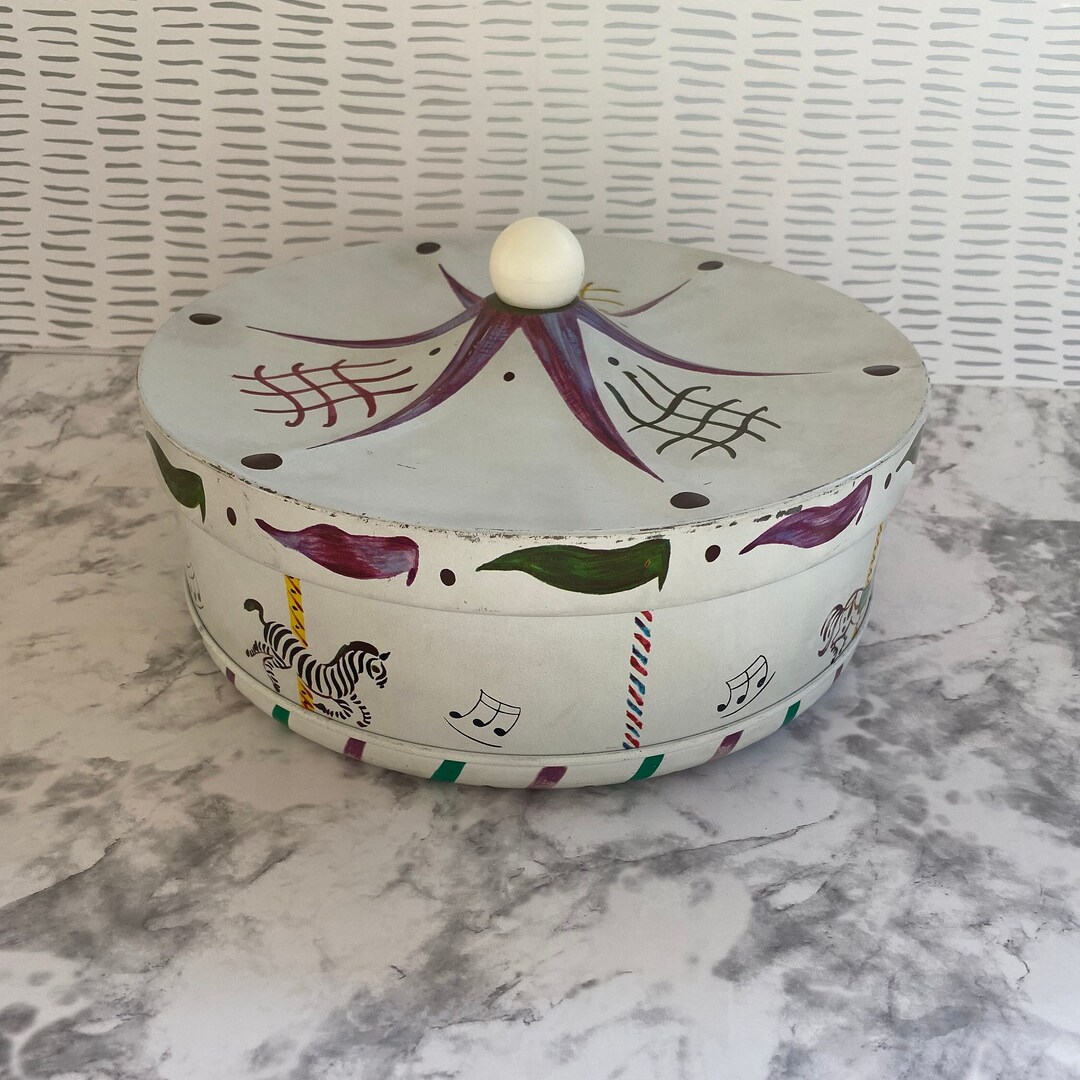 Vintage Tins, Carousel Horse Mid Century Cookie Tin, Guildcraft in ...