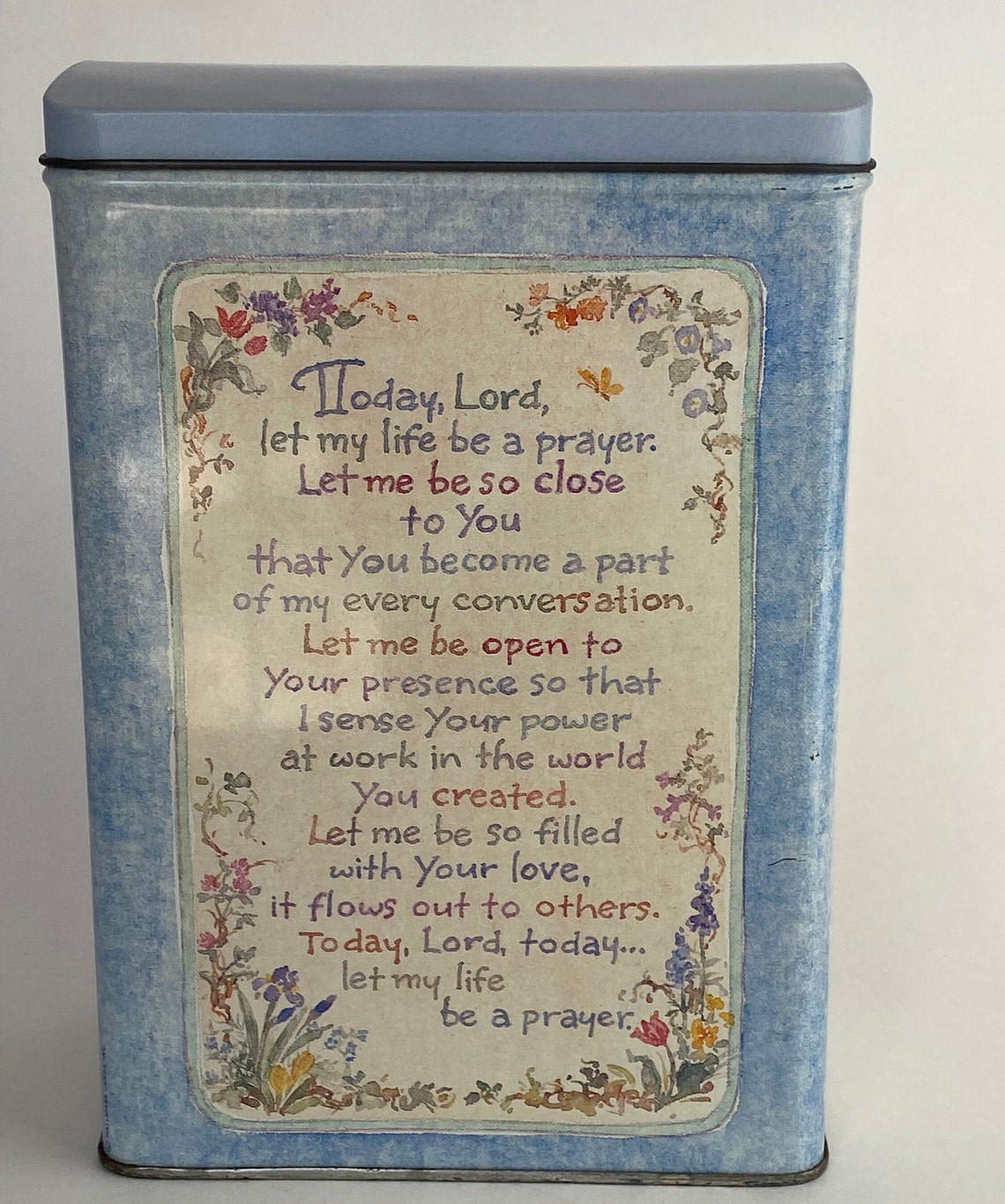 Vintage Metal Tins Hallmark Canister With Lid Cookie Tin Christian Gift ...