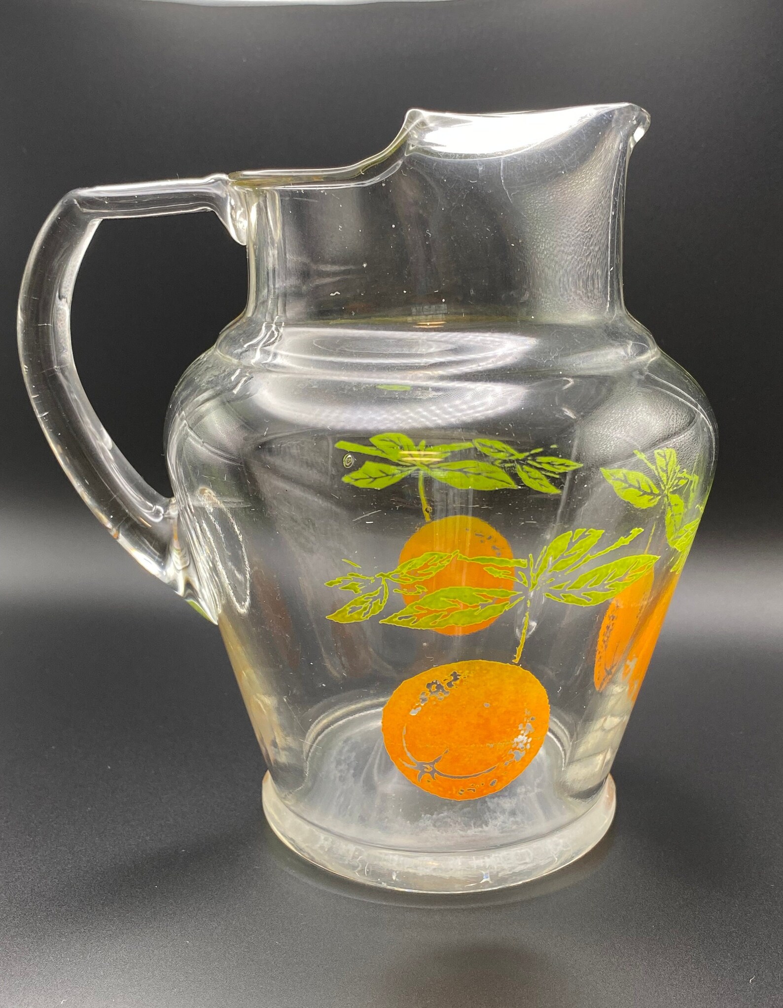 Glass Orange Juice Pitcher Vintage Kitchen Item Decor Juice 1 Pint ...