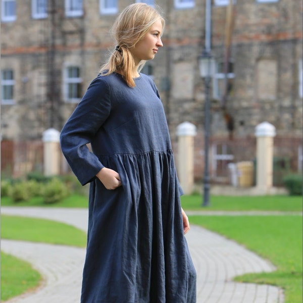 Cotton Linen Dress - Etsy