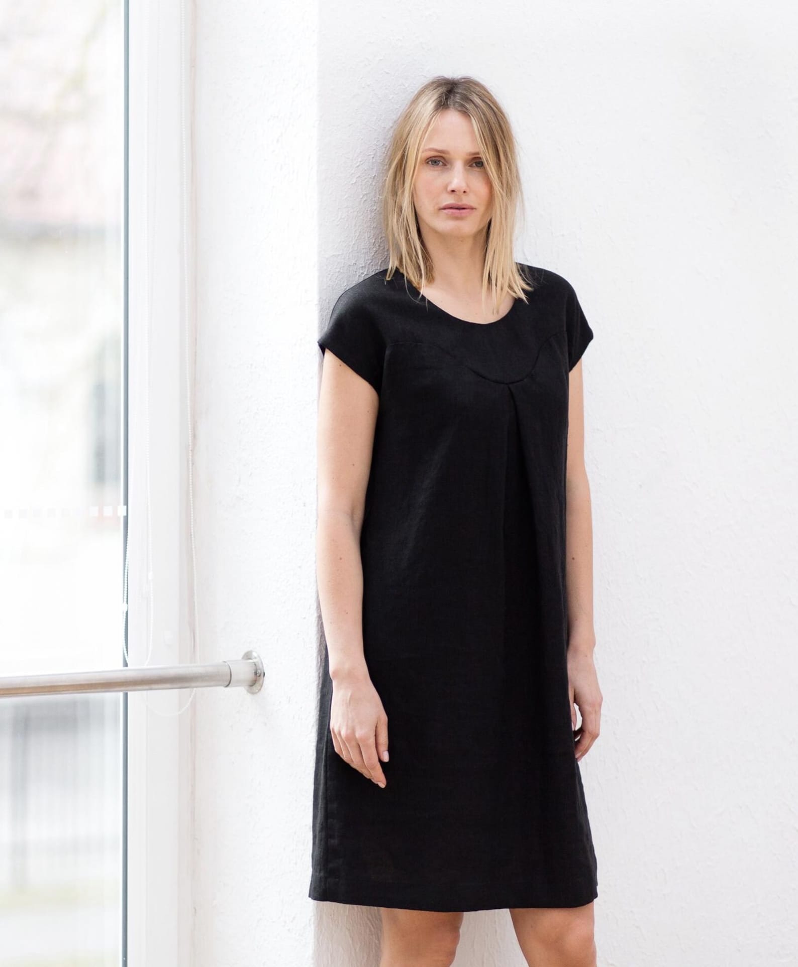 Linen Dress With Front Decoration, Linen Dress, Washed Linen Dress - Etsy