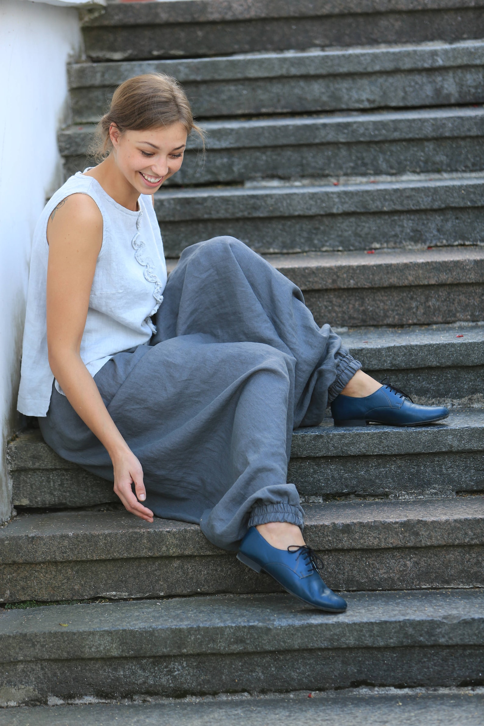 Loose Linen Pants / Linen Pants / Washed Linen Pants / Harem | Etsy