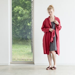 Linen Robe, Stonewashed Linen Robe, Linen Bath Robe, Summer Coat - Etsy