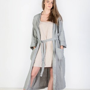 Linen Robe, Linen Bath Robe, Linen Bath Gown, Stonewashed Linen Robe - Etsy