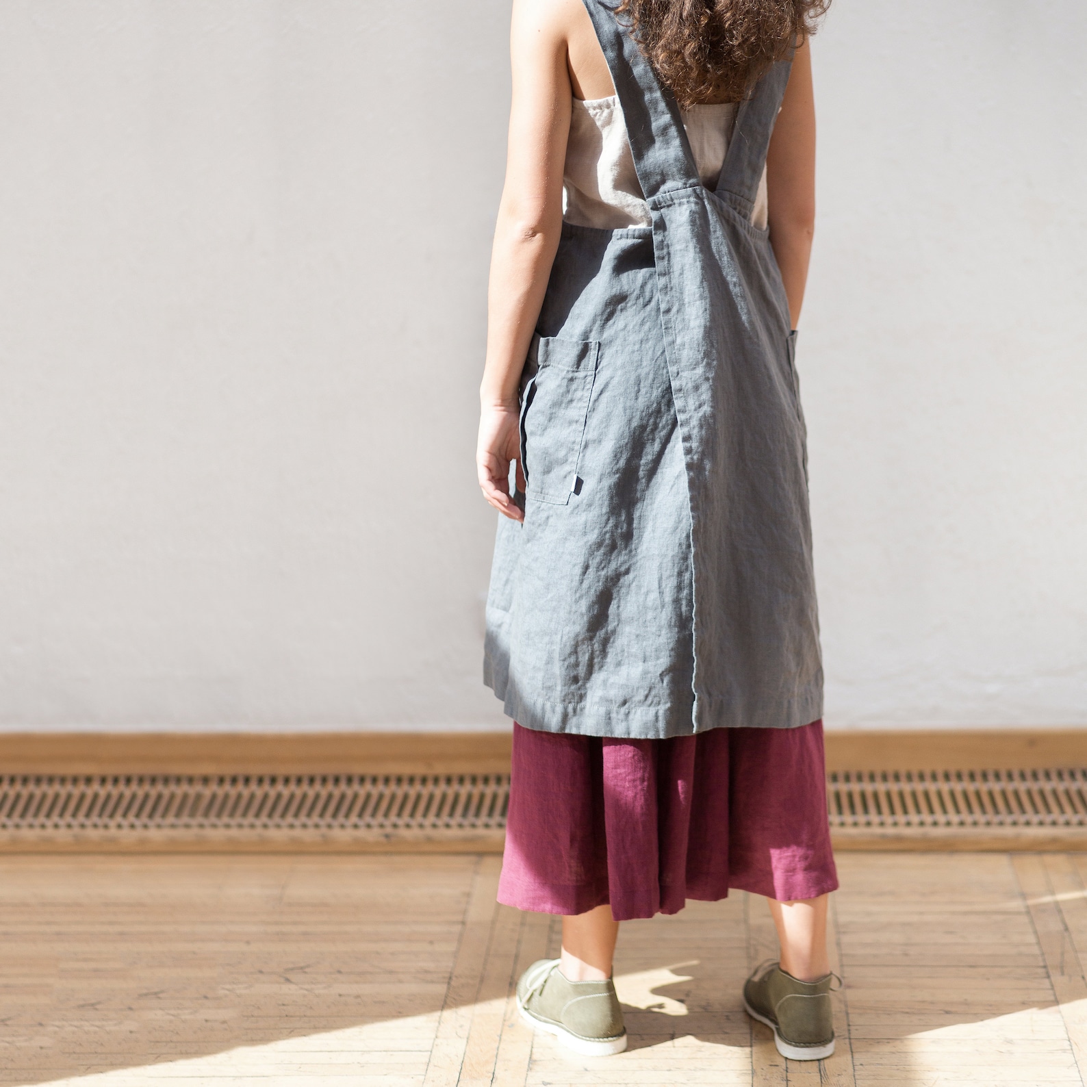 Linen Pinafore Apron / Pinafore Style Apron / Long Linen Apron - Etsy
