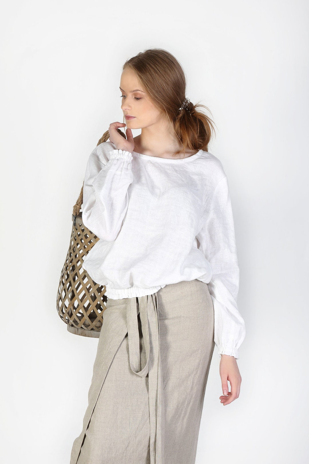 Light Linen Top, Linen Blouse, Linen Shirt Women, Plus Size Top, Custom ...