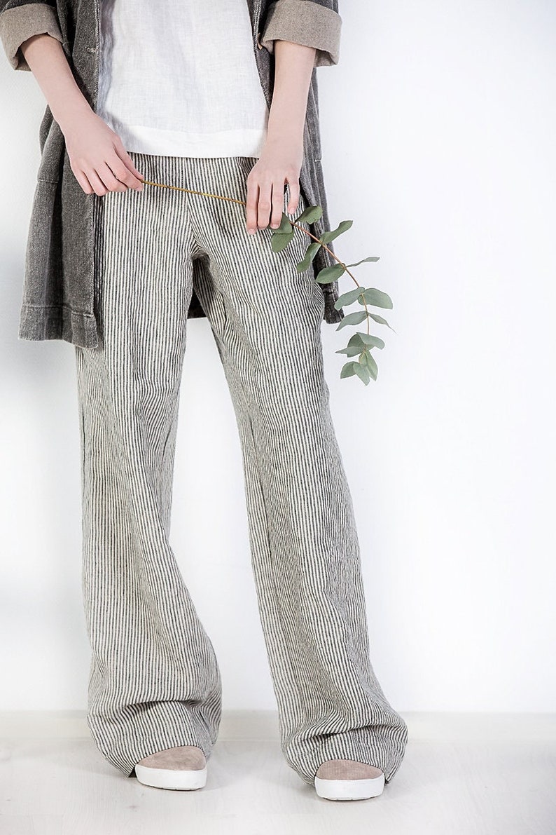 Linen Pants / Wide Leg Linen Pants With Pockets / Linen - Etsy