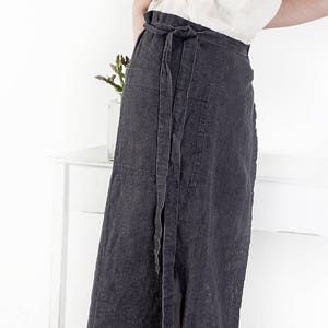Long Linen Apron, Linen Apron, Half Apron, Natural Flax Aprons, Cooking ...