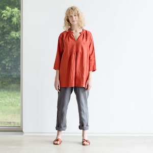 Linen Tunic Top, Linen Clothing, Tunic Top, Linen Shirt, Linen Summer ...