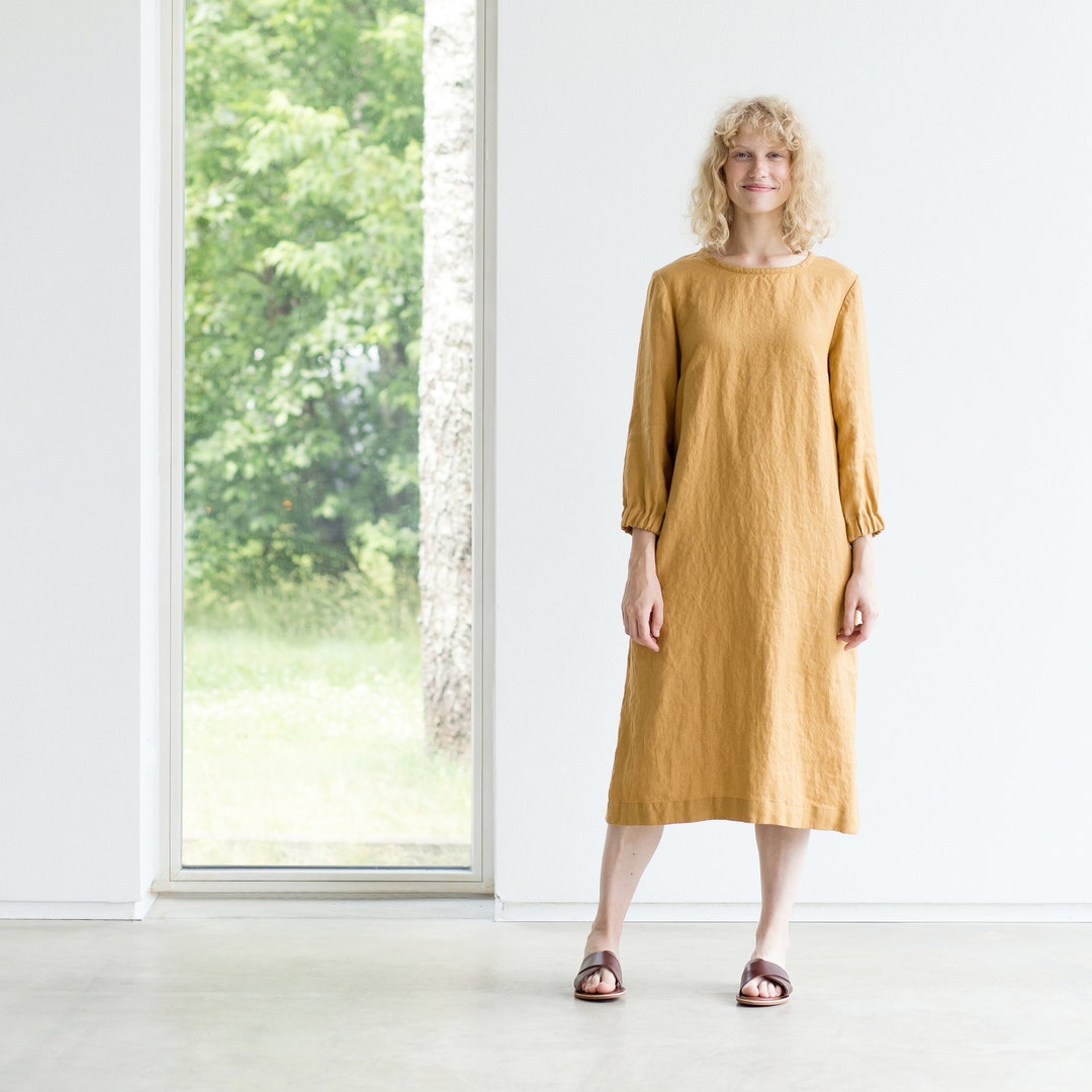 Linen Dress / Loose Fit Linen Dress / Linen Summer Dress / Loose Linen ...