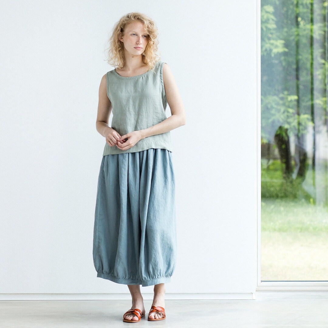 Sleeveless Linen Top / Linen Top / Basic Linen Top Available in 38 ...