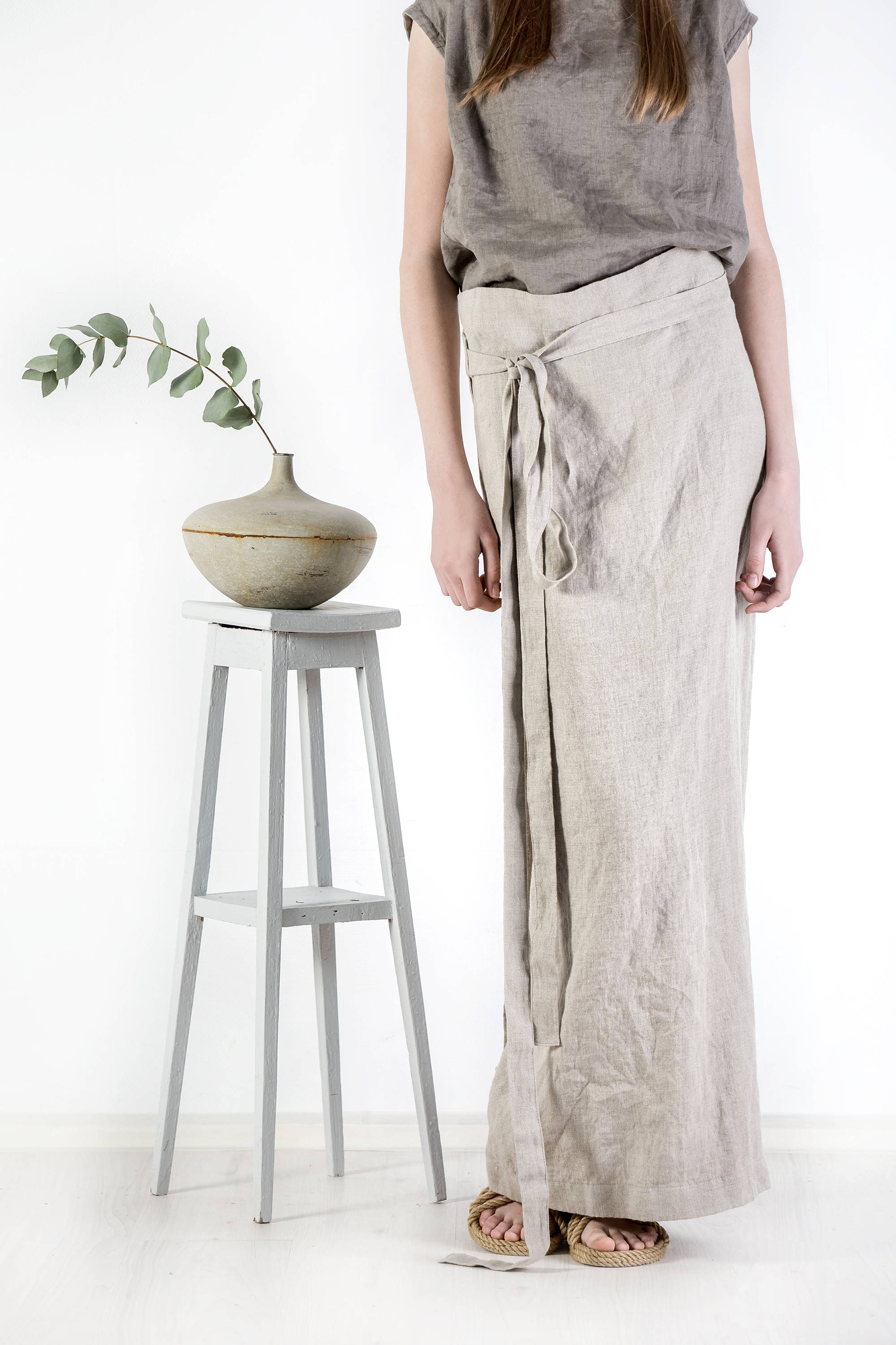 Long Linen Wrap Skirt / Wrap Linen Skirt / Waisted Long Linen - Etsy