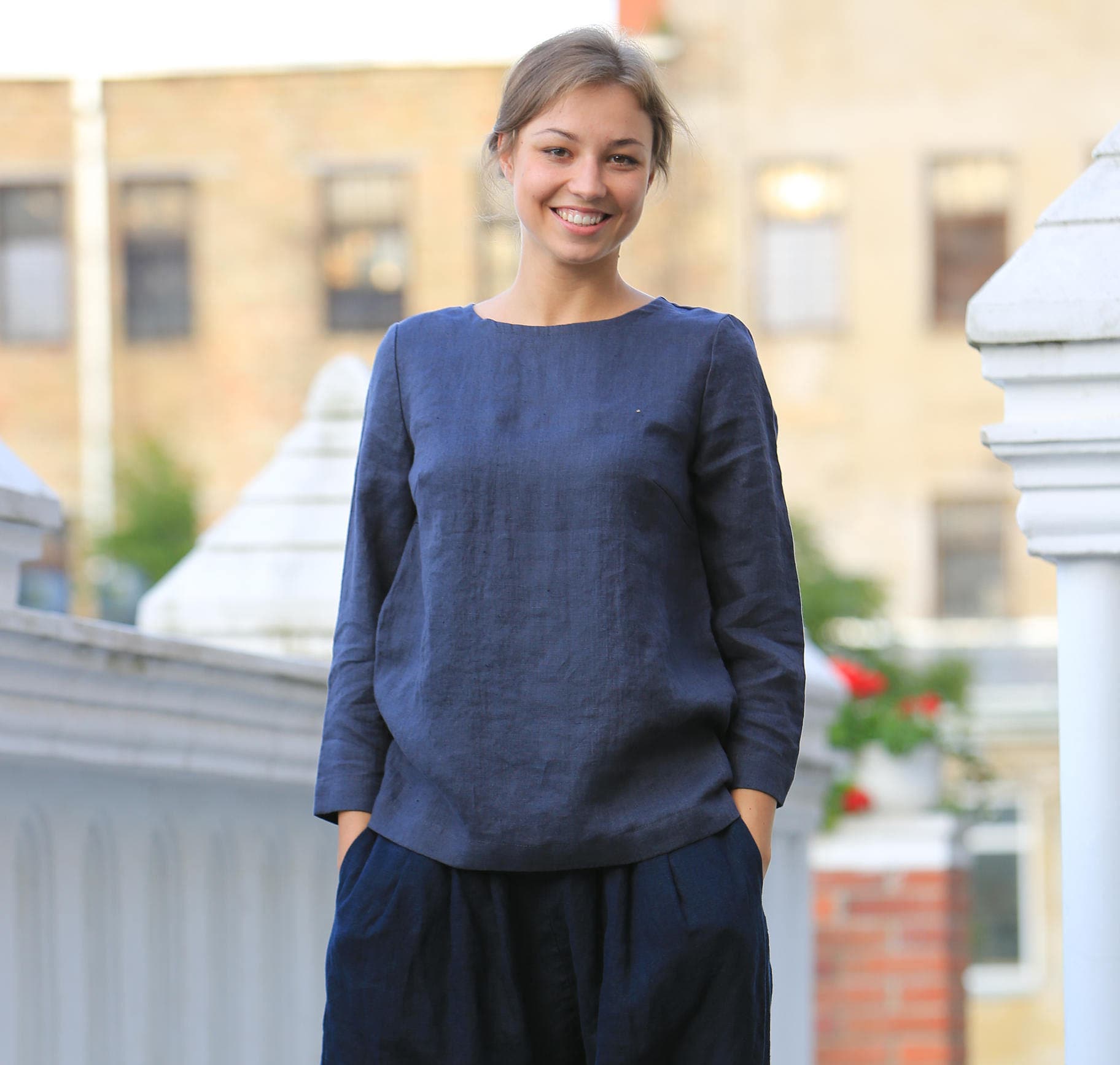 Linen Top Olivia / Washed Linen Top / Simple Linen Top / Linen | Etsy