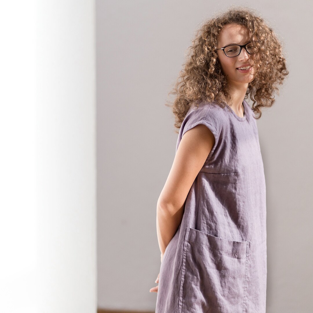 Loose Fitted Linen Dress, Washed Linen Dress for Women, Linen Dress ...