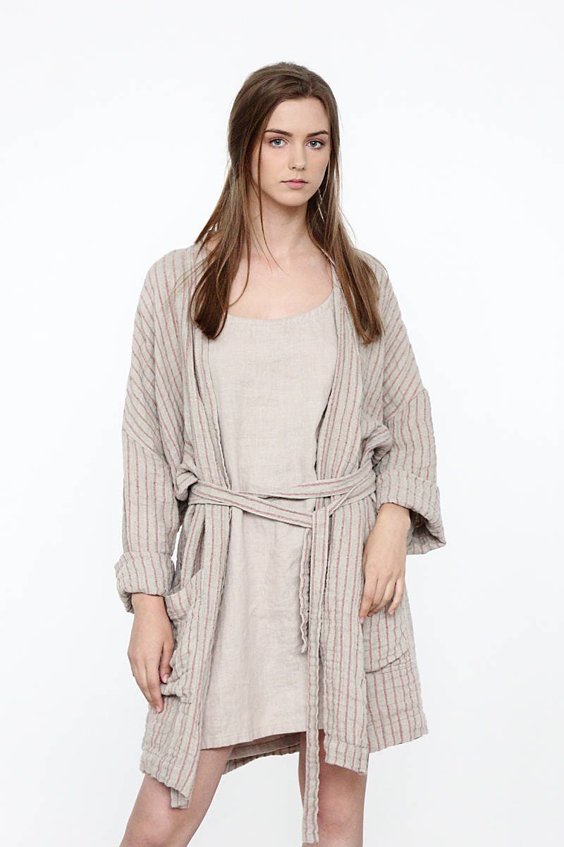 Linen Bath Robe / Linen Robe / Various Colors Available / - Etsy