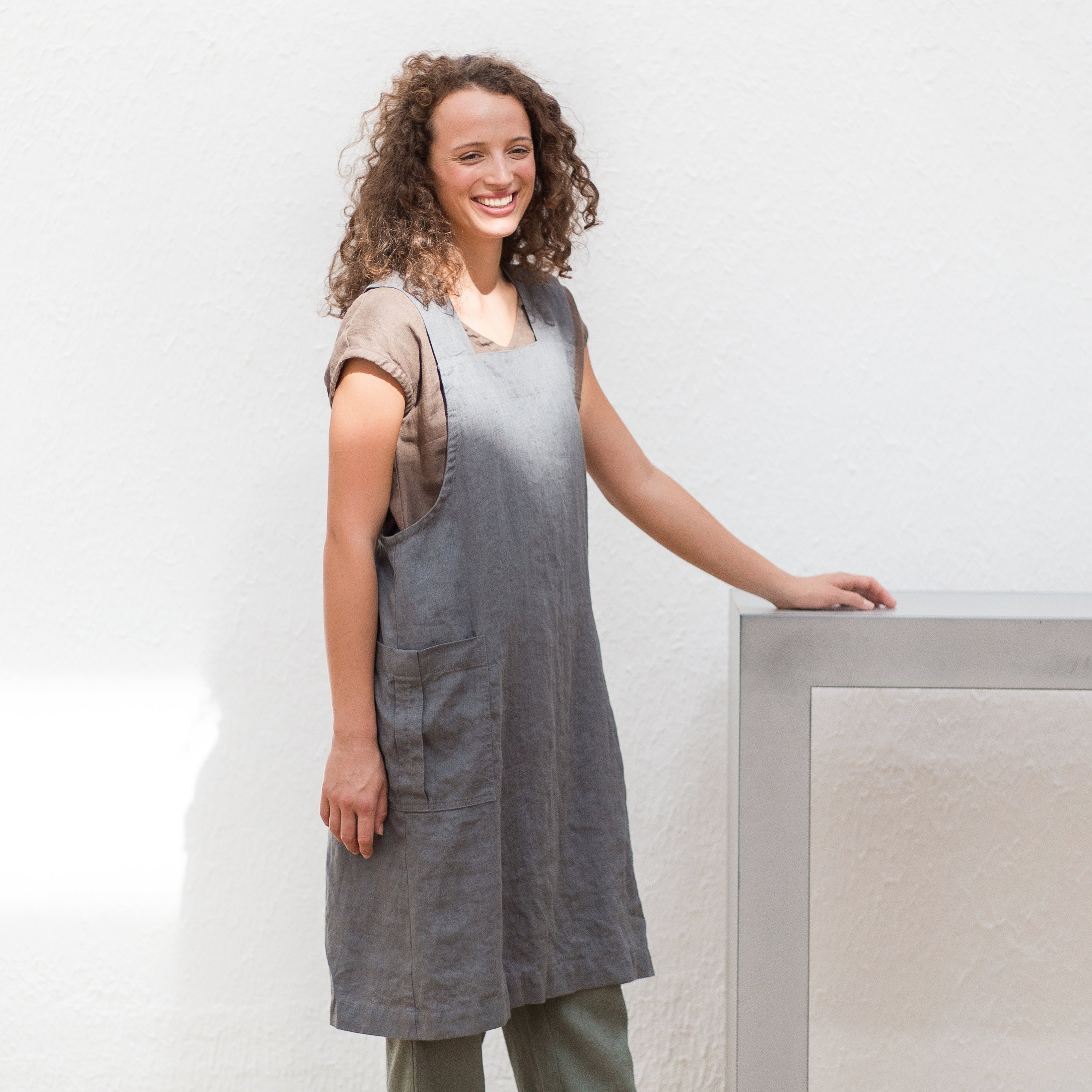 Linen Pinafore Apron / Pinafore Style Apron / Long Linen Apron - Etsy