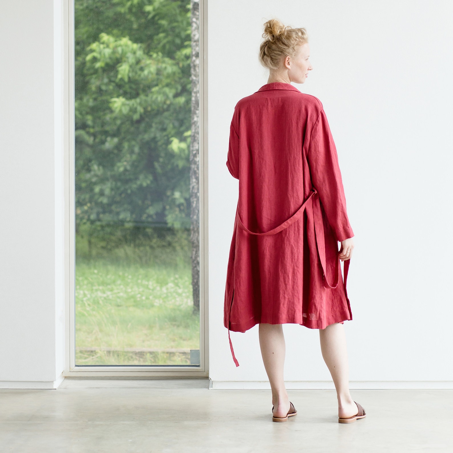 Linen Robe / Stonewashed Linen Robe / Linen Bath Robe / Summer - Etsy
