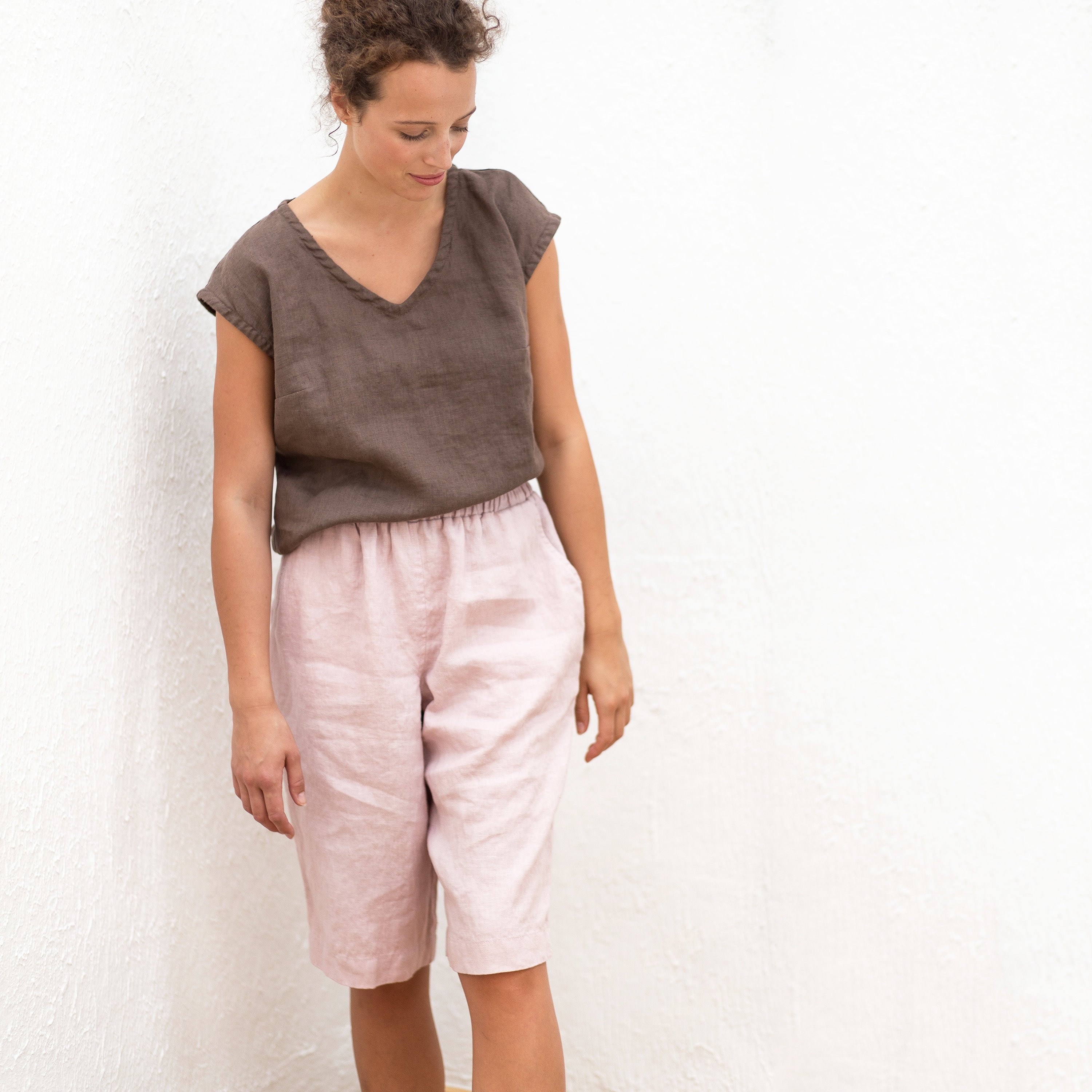 Linen shorts / Washed linen shorts / Linen shorts women / Linen pants