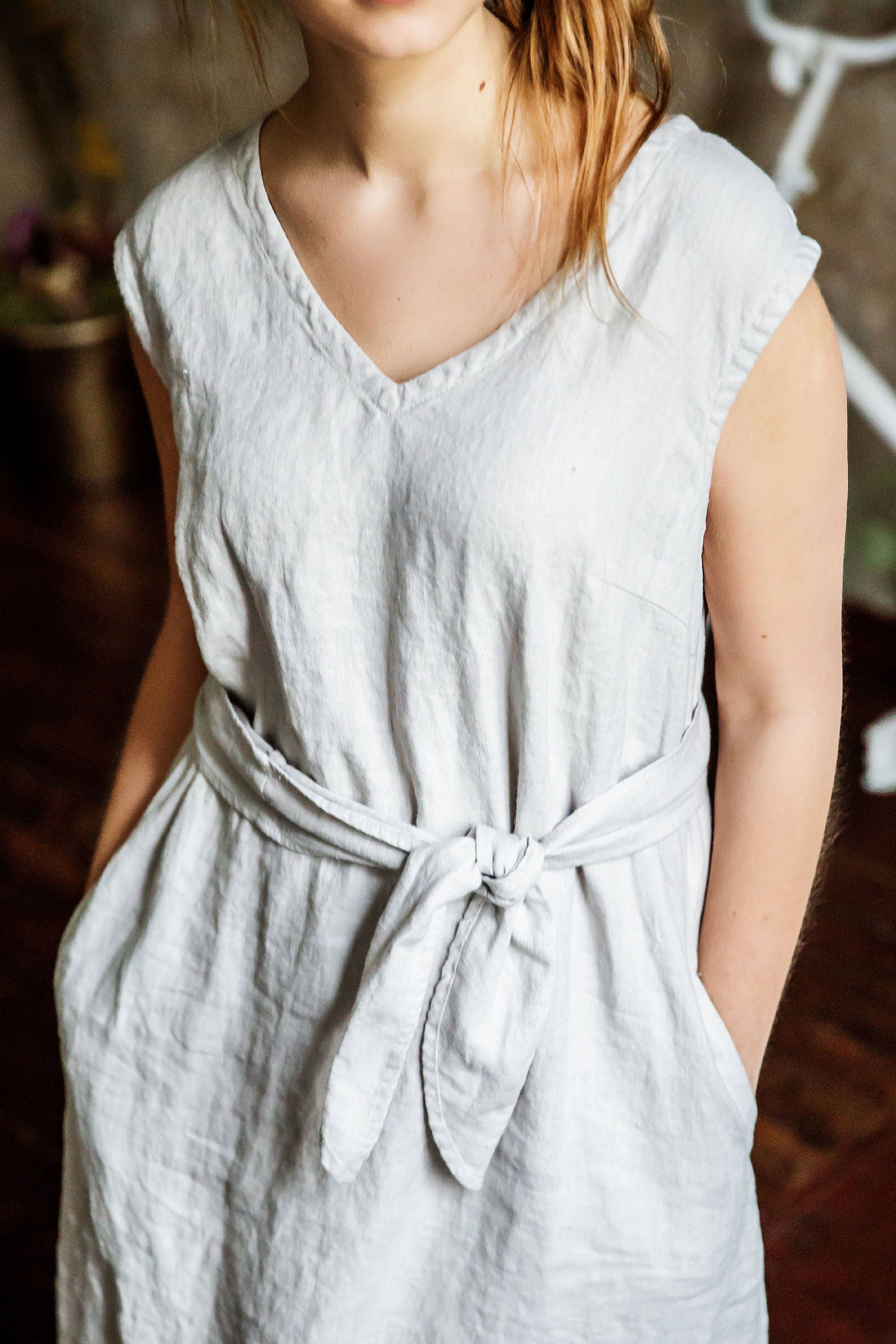 Long Linen Dress / Linen Dress / Washed Linen Dress / Summer Linen ...