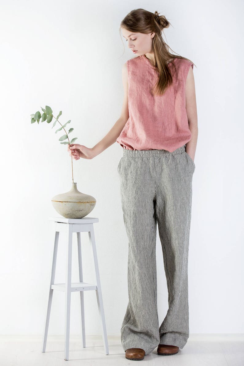 Linen Pants Women, Wide Leg Linen Pants With Pockets, Linen Trousers - Etsy
