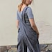 Full Linen Apron, Elegant Linen Apron Dress, Linen Cross-back Apron - Etsy