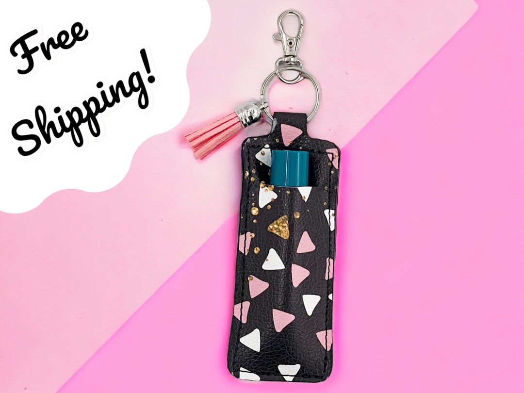 Confetti Chapstick Holder Keychain Lip Balm Keyring Lipstick Holder Lip ...