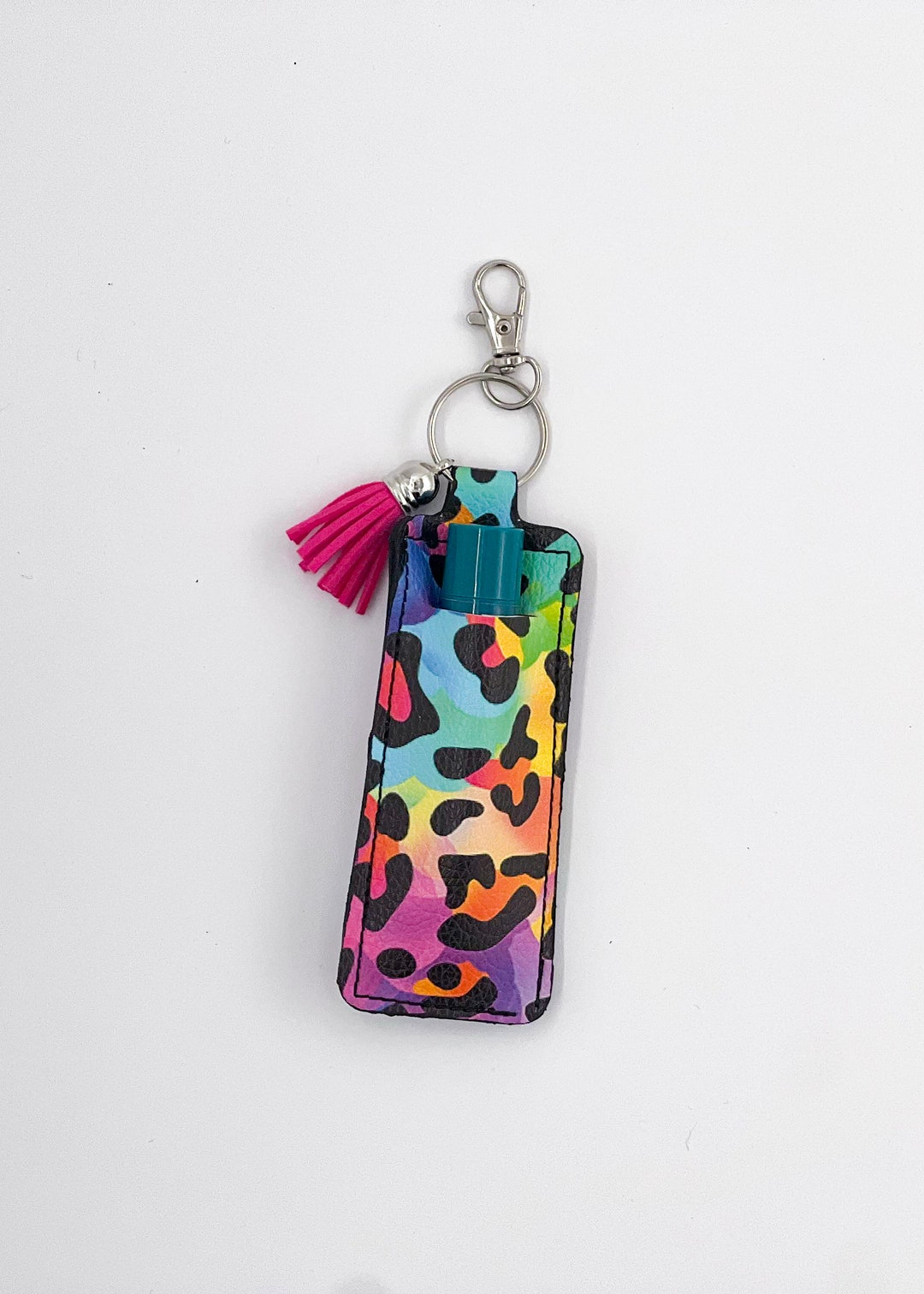 Lisa Frank Inspired Chapstick Holder Keychain Lip Balm - Etsy
