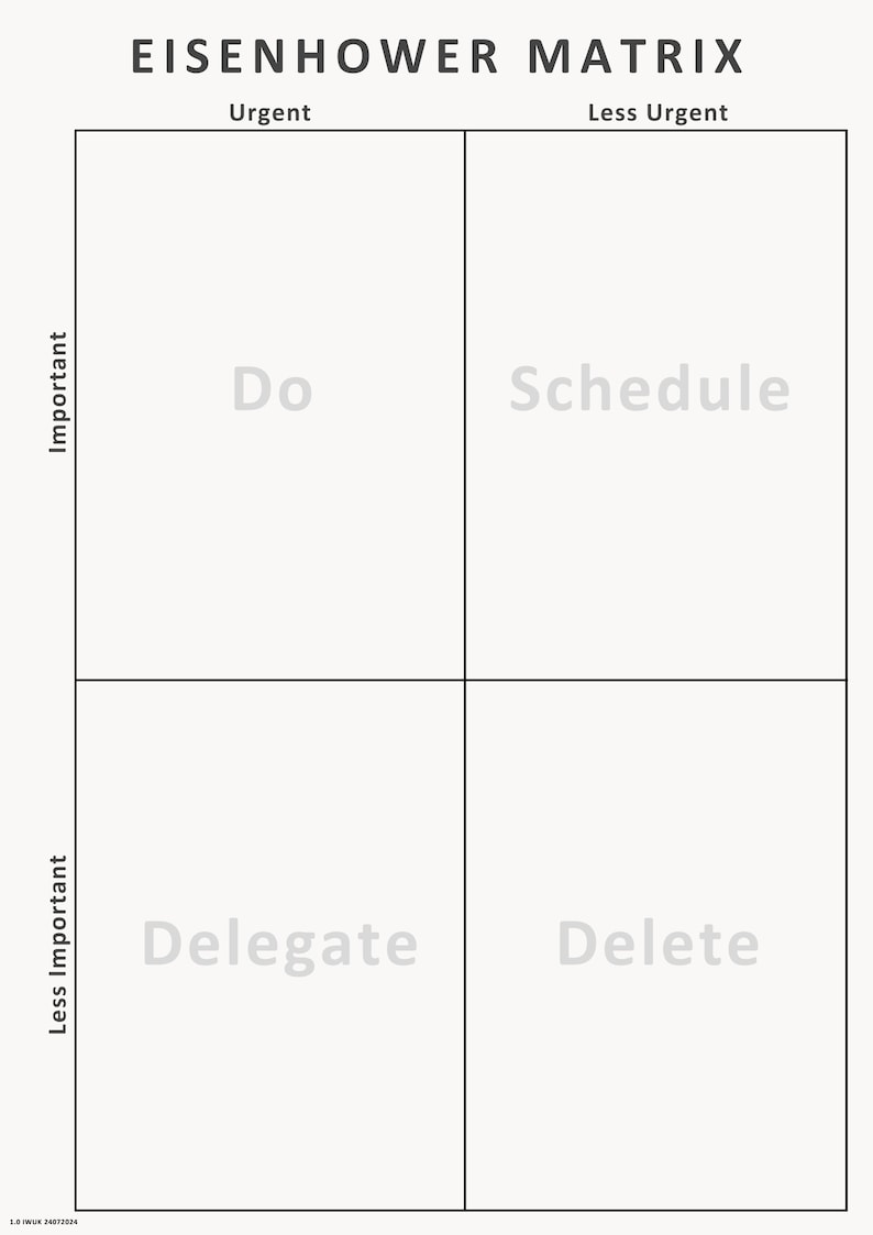Eisenhower Matrix Time Management Template for Remarkable 2 Devices - Etsy