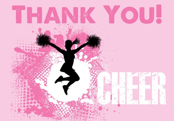 Cheer Thank You Thank You Note Birthday Party Cheer Thank - Etsy