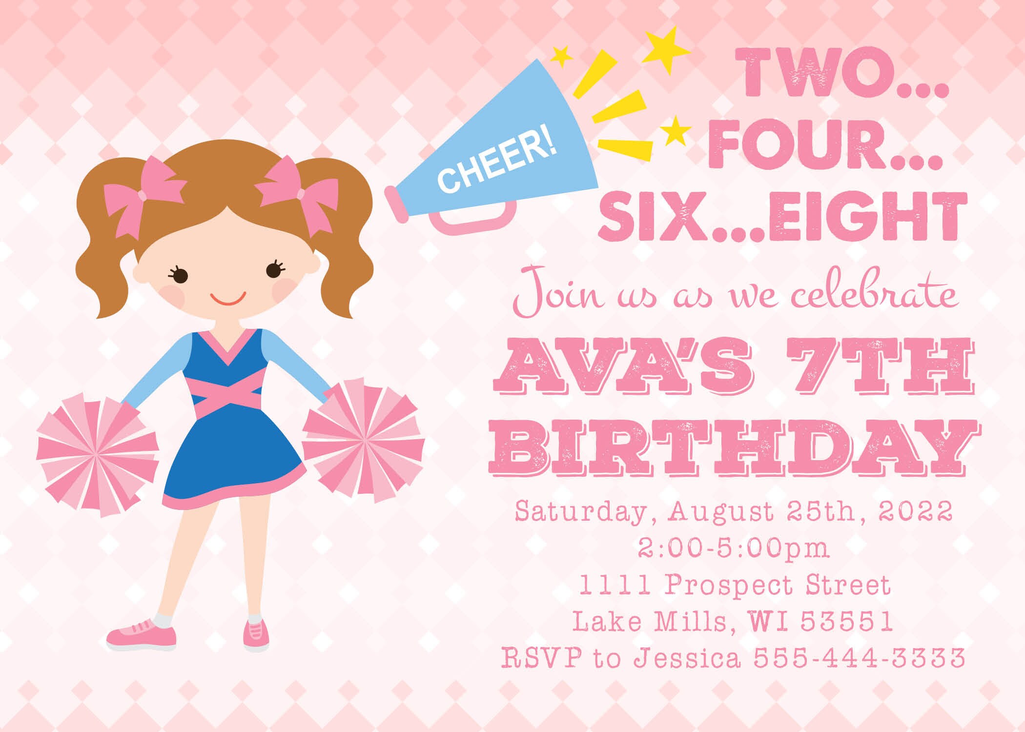 Cheer Birthday Invitation, Cheerleader Party, Cheer Party, Cheerleader ...