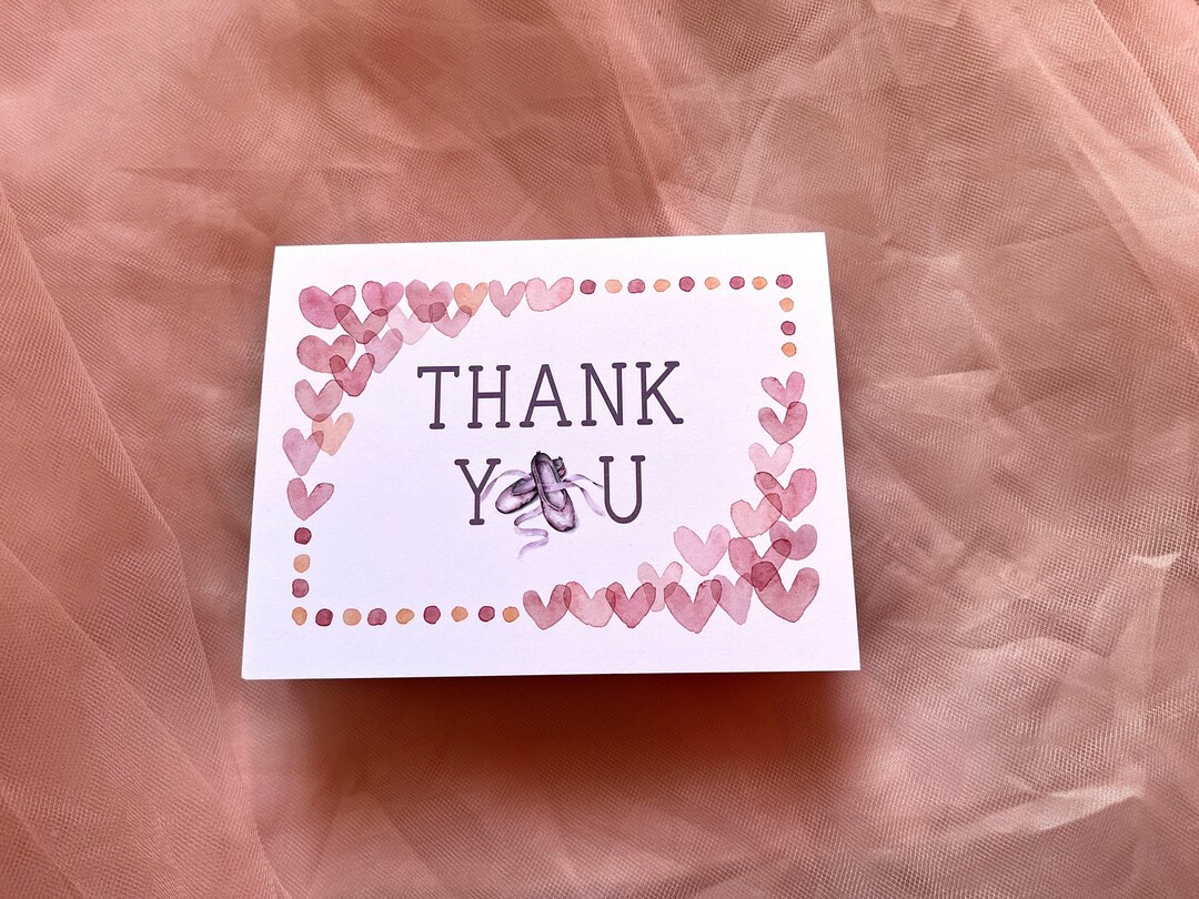 Thank You Dance Card, A2 Notecard, Thank You Card, Dance Gift, Dance ...