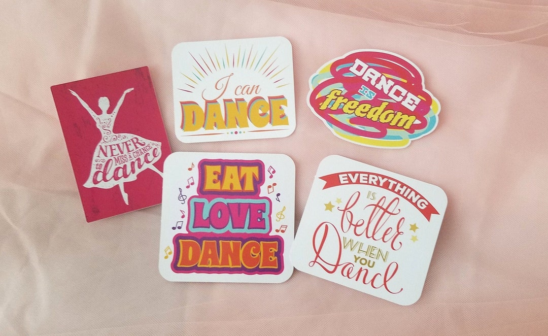 Dance Sticker Pack of 5, Dance Stickers, Dance Decals, Waterproof ...