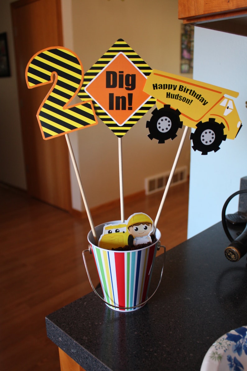 Construction Centerpieces Under Construction Birthday - Etsy Australia